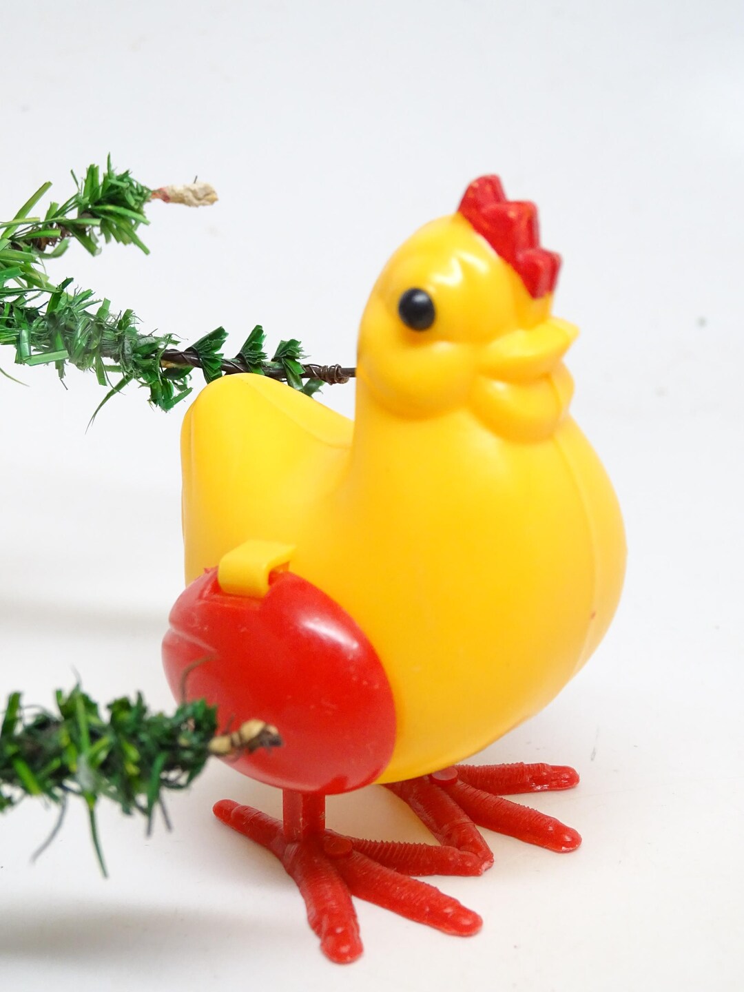 Vintage 1950's Plastic Easter Chick Lays Eggs, Retro MCM Holiday Decor ...