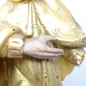 Antique 1800's Gilded Santos, Vintage Polychrome Carved Religious Saint ...
