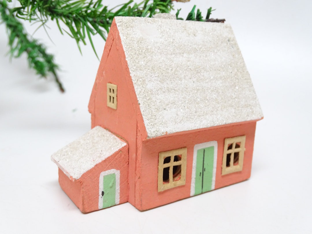 Antique 1940's German Wooden Christmas House, Hand Made, Vintage Hand ...