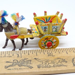 Vintage Tiny Miniature Sicilian Hand Crafted Horse & Carriage Cart ...