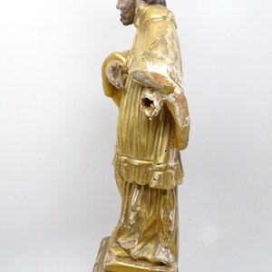 Antique 1800's Gilded Santos, Vintage Polychrome Carved Religious Saint ...