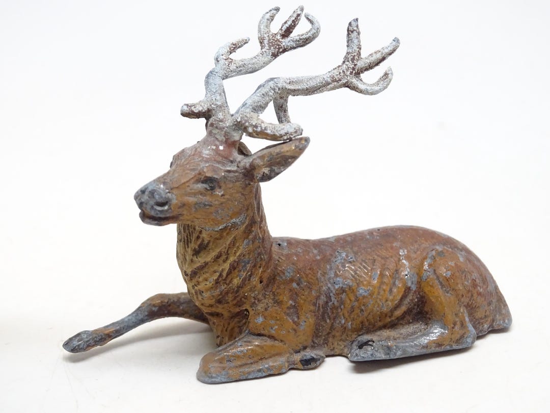 Antique 1930's German Reindeer Hand Painted, Deer for Christmas Putz or ...