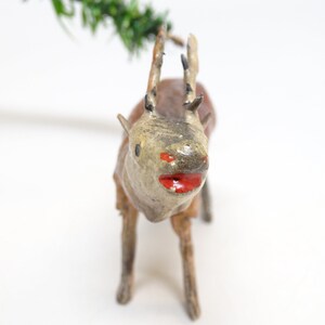 Antique 1930's Small German Reindeer Hand Painted Composite, Vintage ...