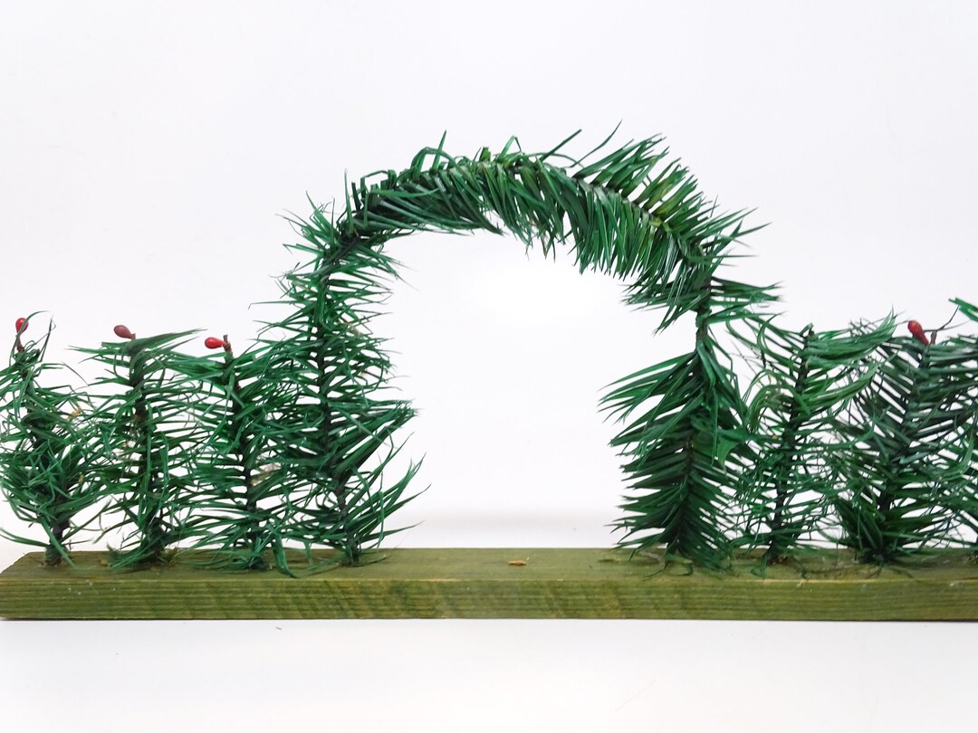 Antique German Feather Tree Fence With Arbor, for Christmas Creche Putz ...