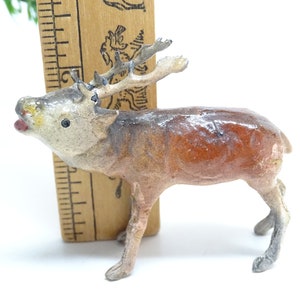 Antique 1930's Small German Reindeer Hand Painted Composite, Vintage ...