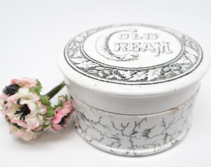 1800's English Cold Cream Jar Antique Ironstone Pot - Etsy