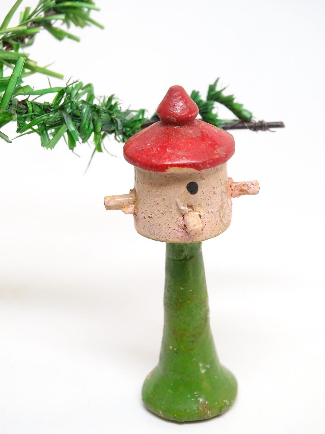 Antique Miniature 2 1/4 Inch German Bird House on Stand, Hand Painted ...