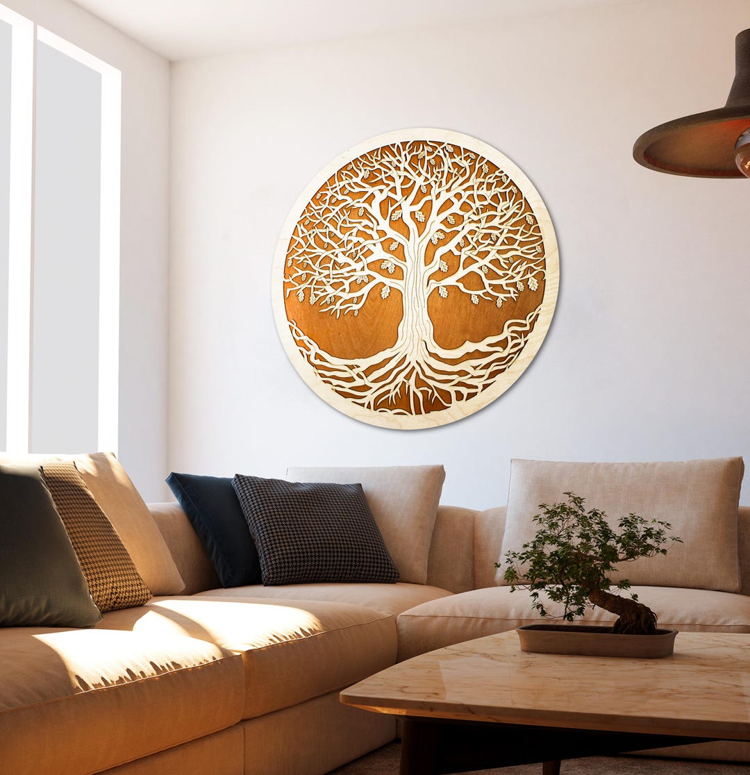 3D Layered Oak Tree of Life Wall Art - Etsy