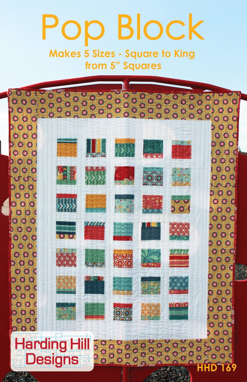 Pop Block Quilt Pattern - Makes 5 Sizes Using 5" Squares / Charm ...