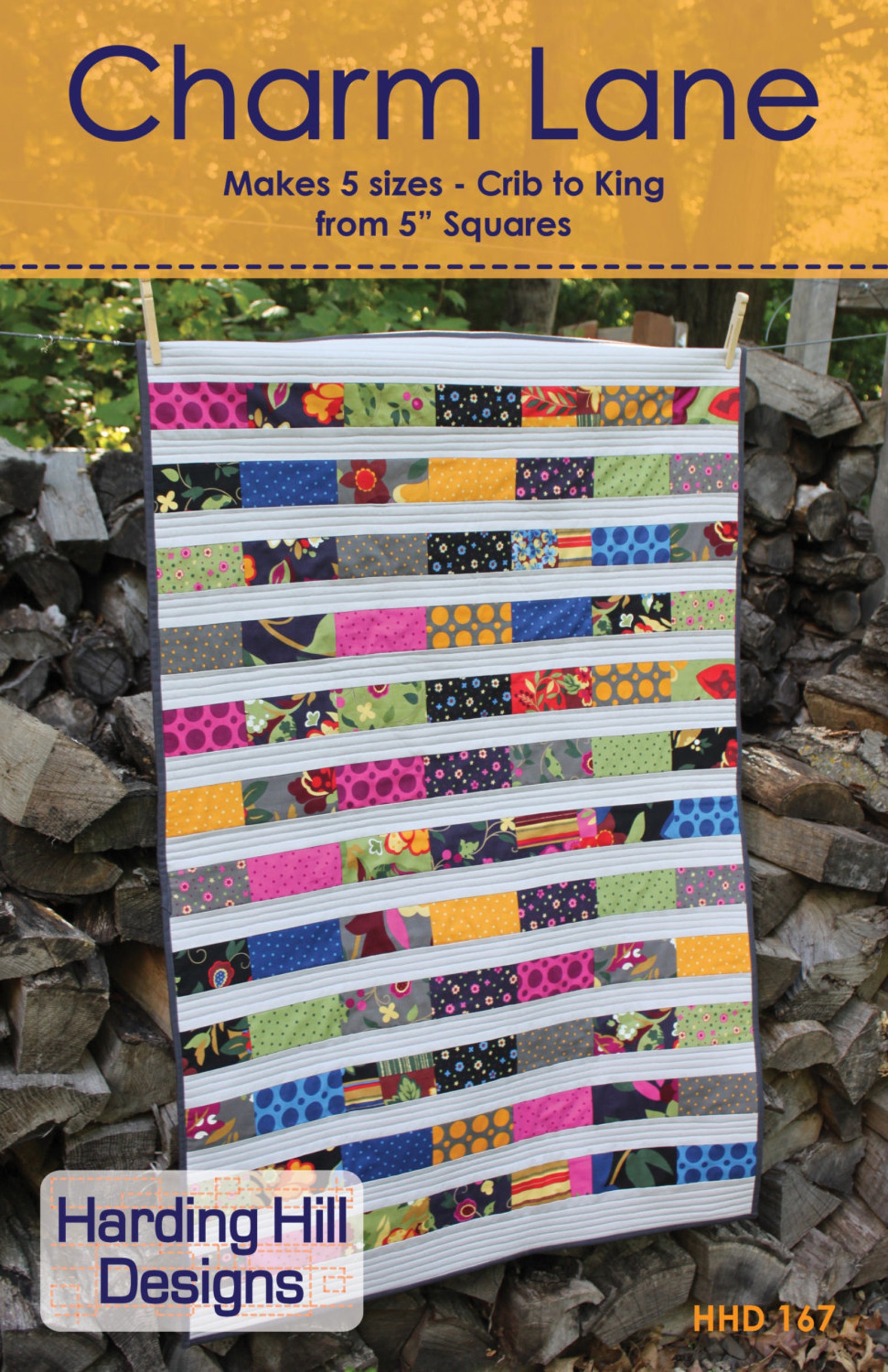 Charm Lane Quilt Pattern - 5" Square / Charm Pack Pattern - Multiple ...