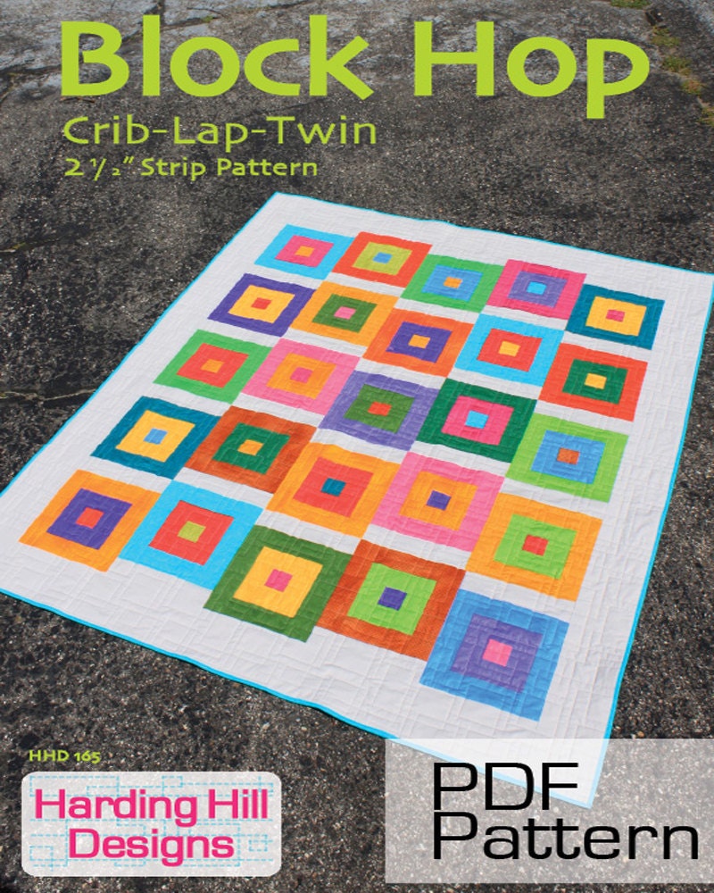 Block Hop 2-1/2" Strip Quilt Pattern - Multiple Sizes - PDF Version - Etsy