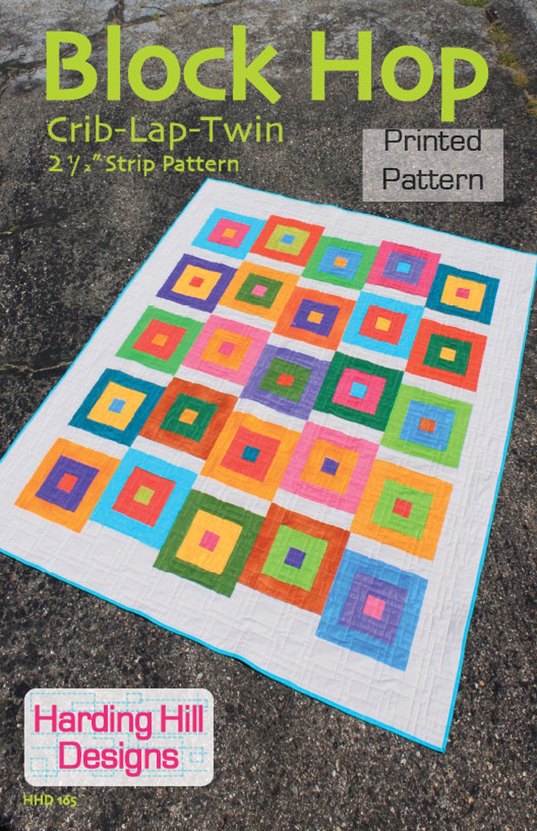 Block Hop 2-1/2" Strip Quilt Pattern - Multiple Sizes - Crib, Lap, Twin ...