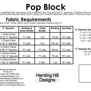 Pop Block Quilt Pattern - Makes 5 Sizes Using 5" Squares / Charm ...