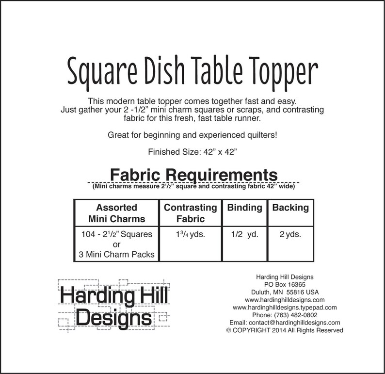 Square Dish - Modern Quilted Table Topper - PDF Version - Etsy