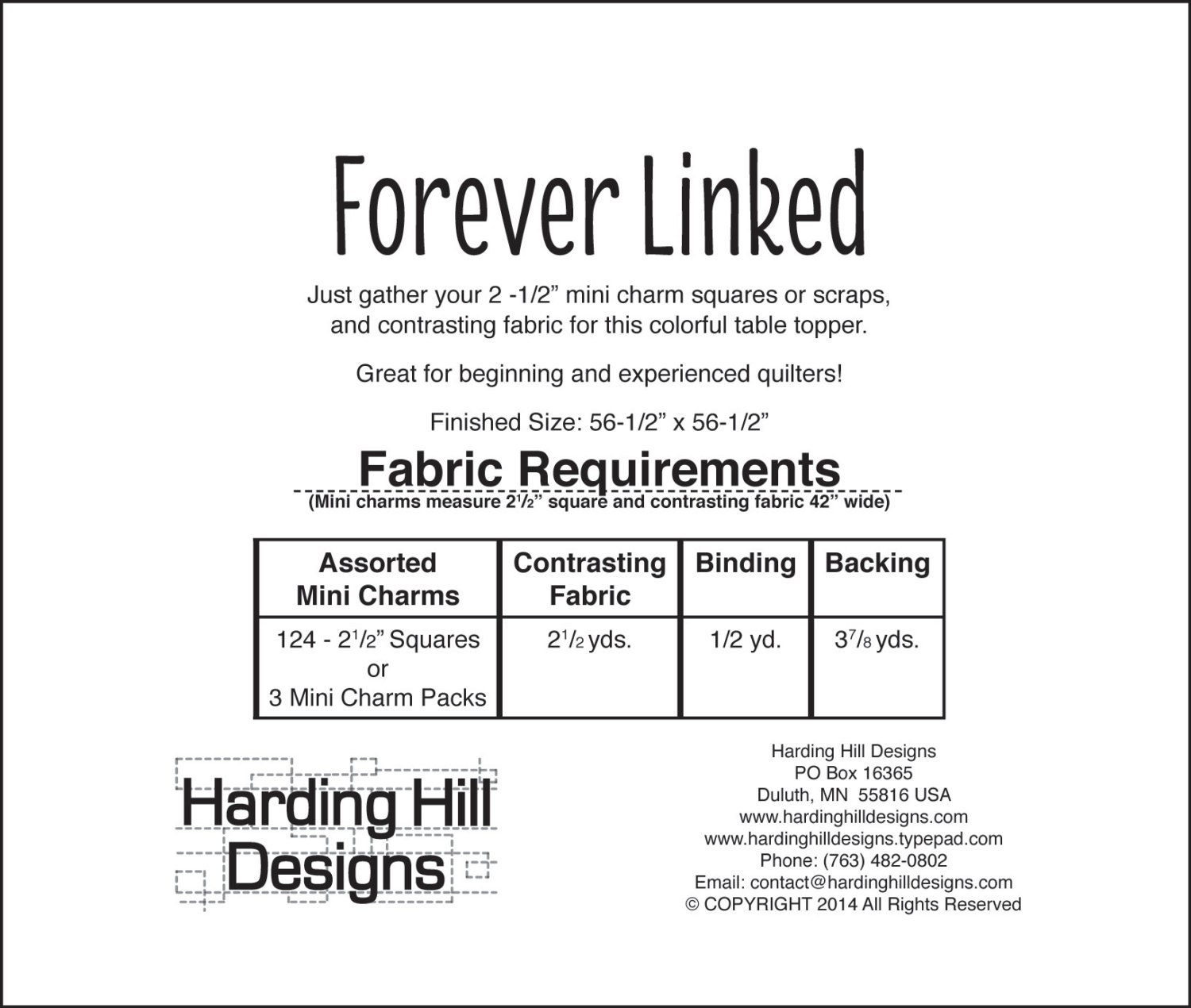 Forever Linked - Mini Charm Table Topper Pattern - Etsy