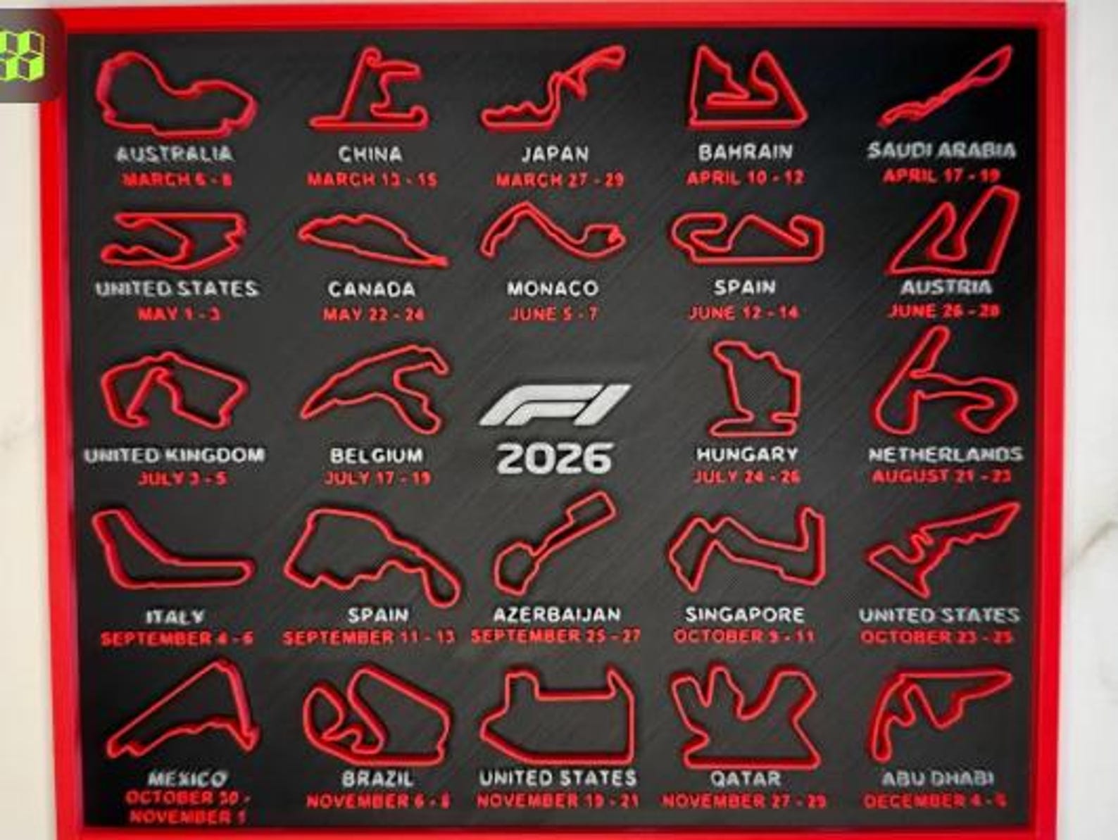 2026 Desk Calendar, Complete F1 Race Schedule, Motorsport Collector ...
