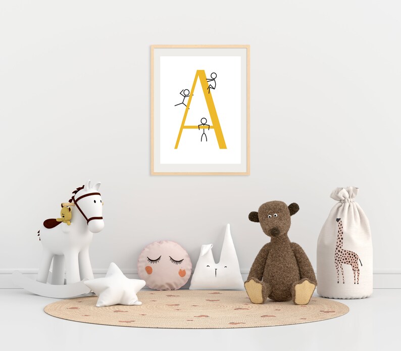 Letter A Nursery Print: Tiny Humans Initial Art (digital Download ...