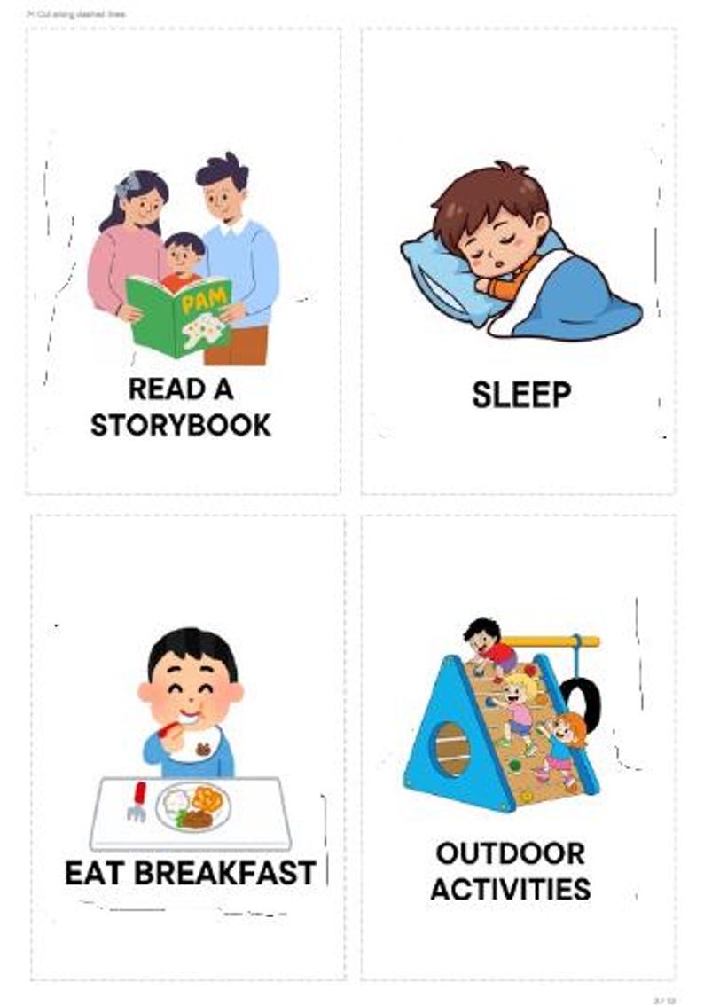 Daily Routine Visual Cards for Kids | Autism ADHD Toddler Schedule ...