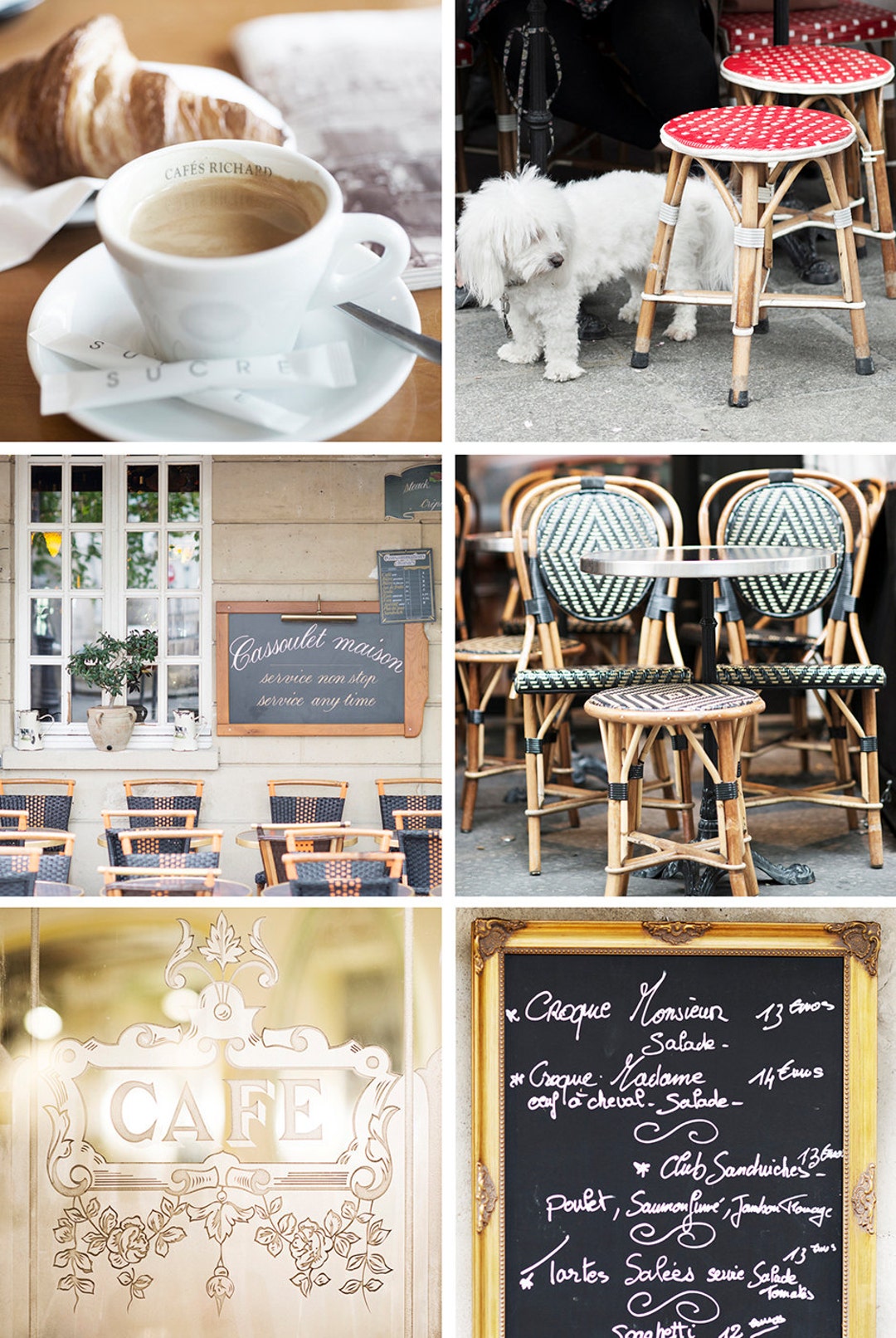 Paris Cafe Photography Set - Kitchen Art Prints, Paris Travel ...