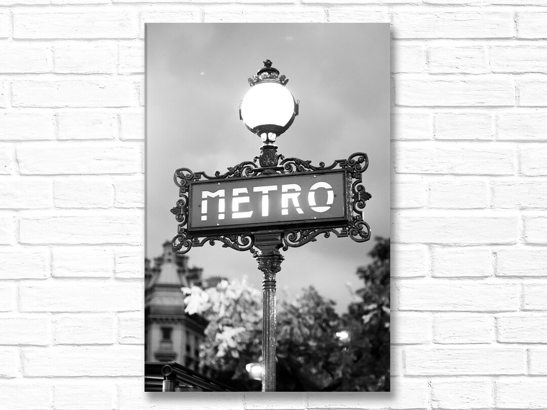 Paris Photography on Canvas Odeon Metro Sign Gallery - Etsy