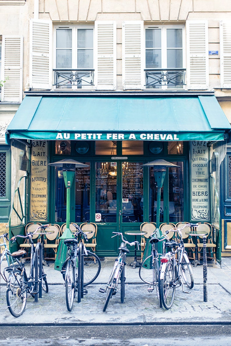 Paris Classic Cafe Exterior Set - Paris Cafes, French Fine Art ...
