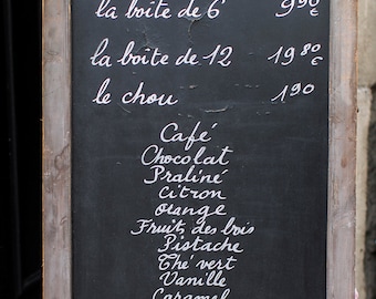 Paris Chalkboard Photography Menu Sign Fine Art Photography | Etsy