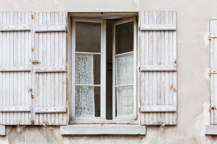 Paris Photograph - Shutters and Lace in Paris Window, Parisian ...