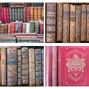 Paris Photography Set - Vintage Books, Urban Wall Decor, French Fine ...