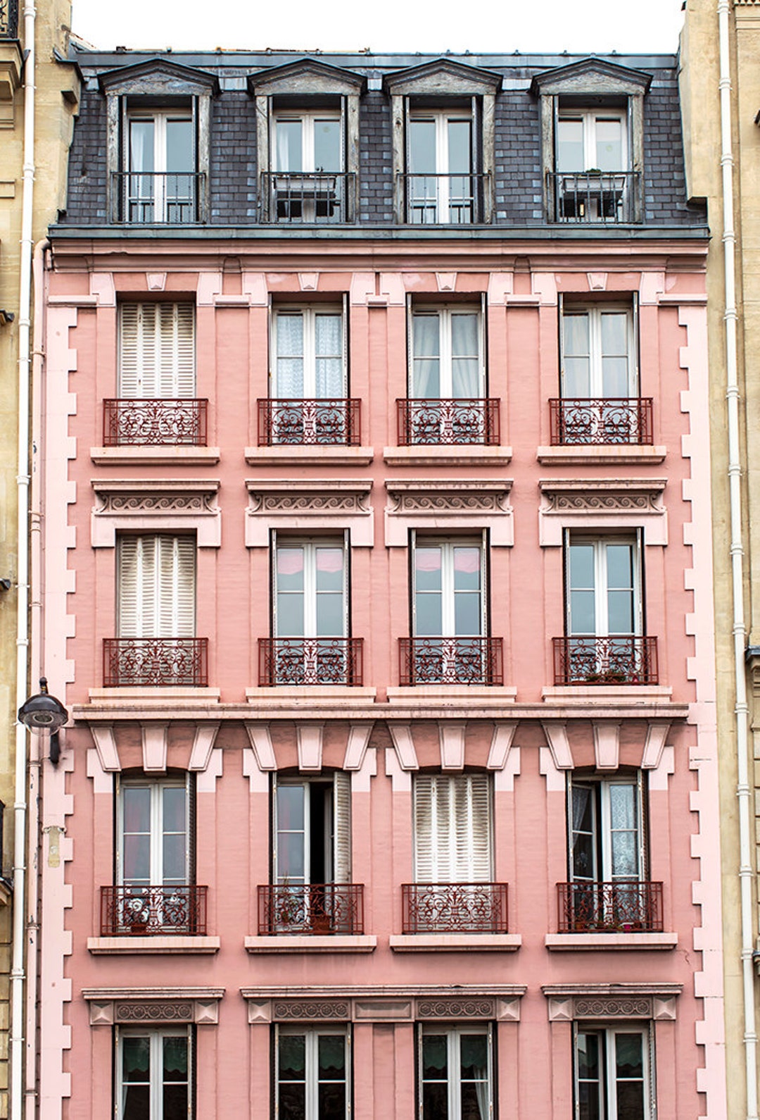 Paris Photography, Pink Building in Saint Germain, Architecture Fine ...