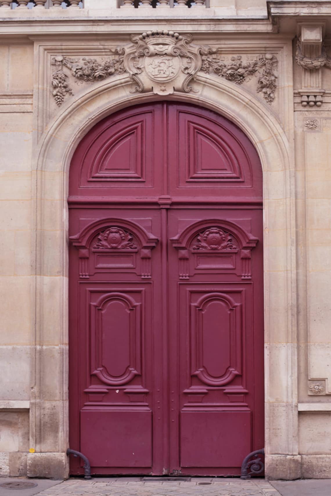 Paris Door Photograph Maroon Door Parisian Architecture - Etsy