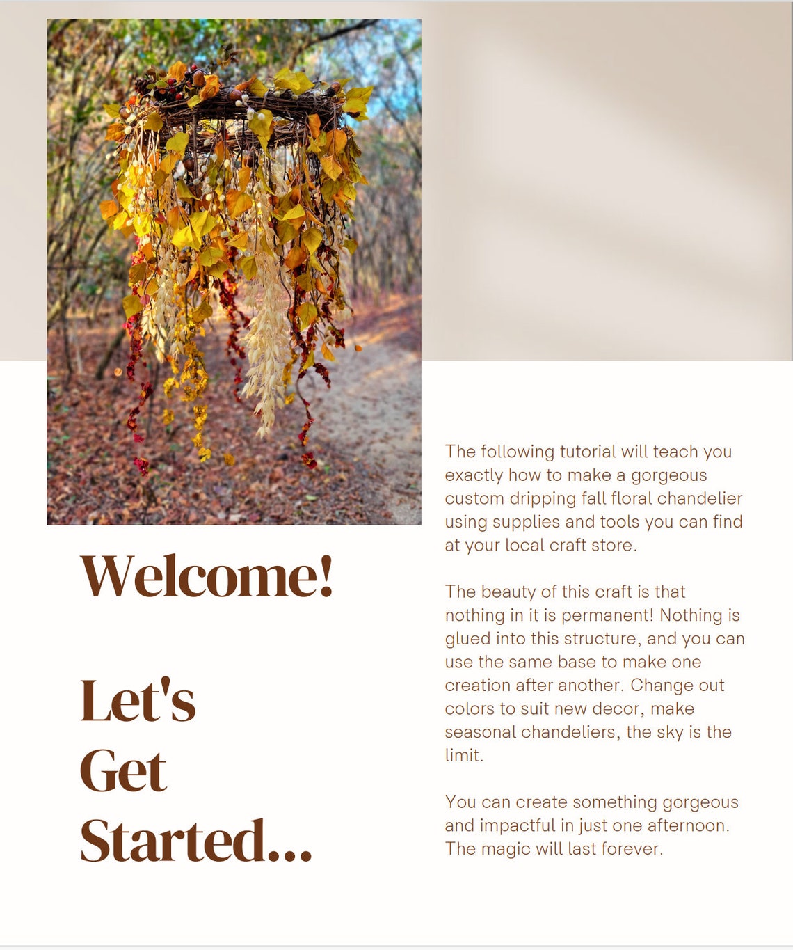 Cottagecore Fall Floral Chandelier Craft Tutorial - DIY Fall Wedding ...