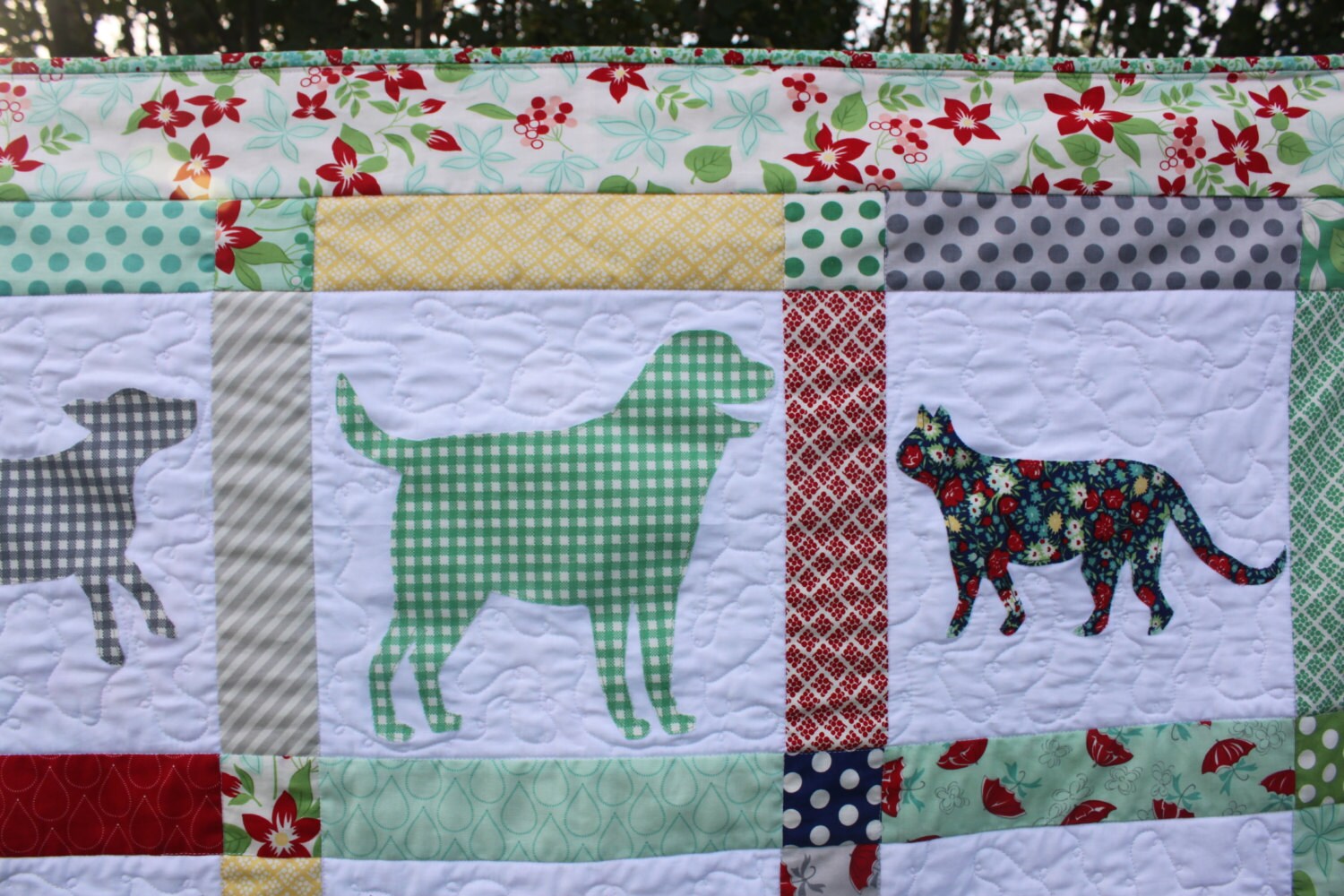 Gingham Dog and Calico Cat PDF Quilt Pattern Dog and Cat - Etsy Canada
