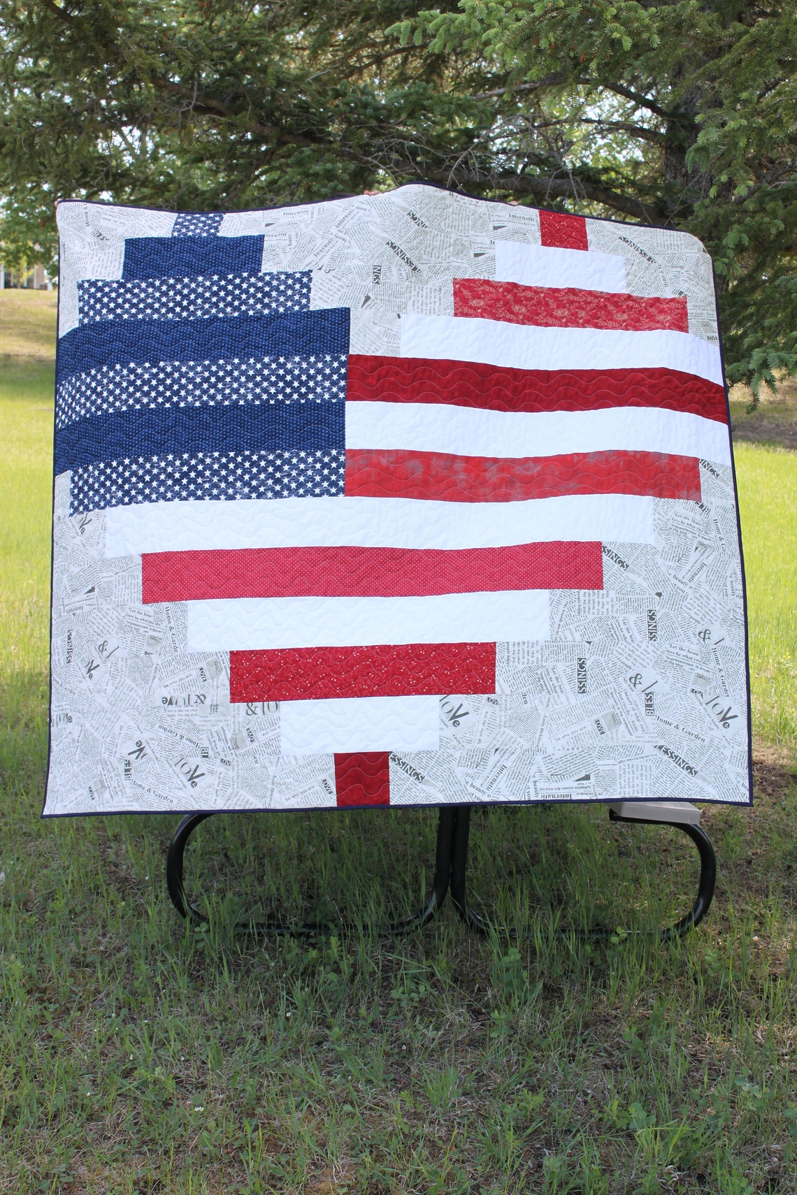 American Flag Heart Quilt Pattern Independence Day Quilt - Etsy