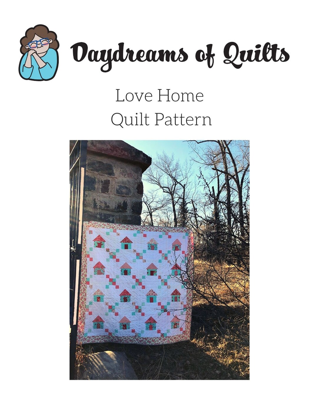 Love Home Quilt Pattern, House Quilt PDF Pattern, Chain Quilt - Etsy