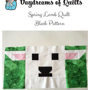 Spring Lamb Quilt Block Pattern, Digital Quilt Block PDF Pattern - Etsy