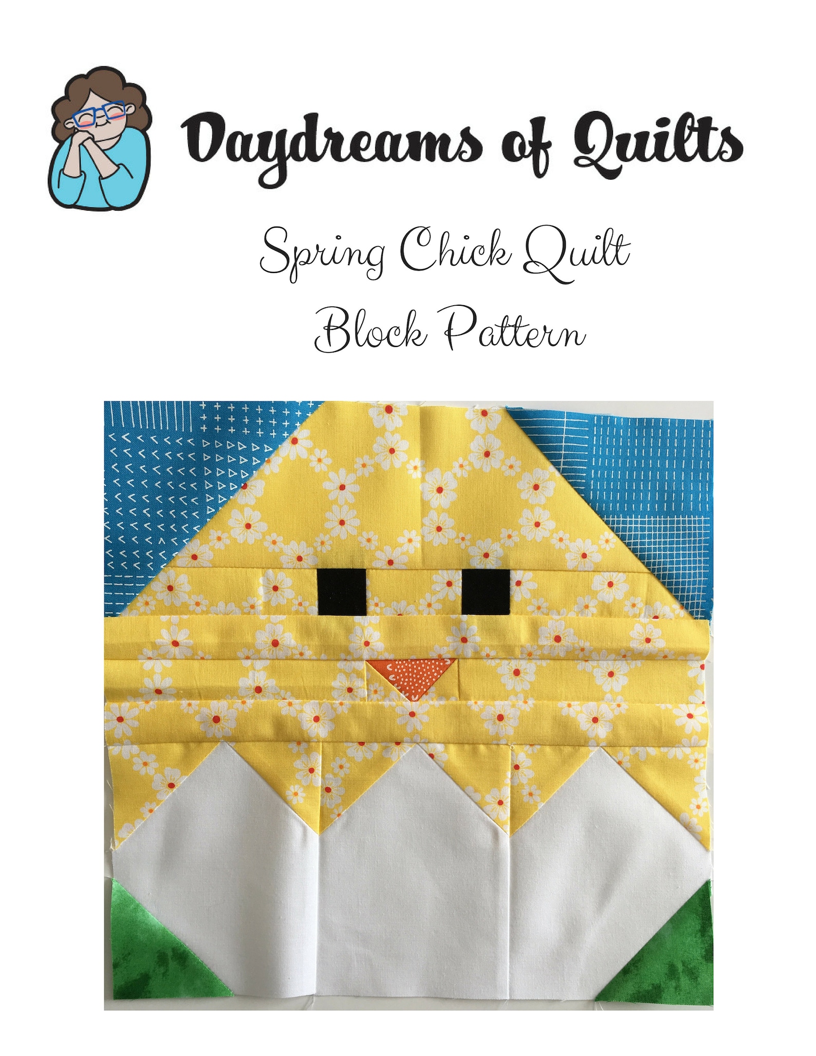 Spring Chick Quilt Block Pattern digital quilt block PDF | Etsy