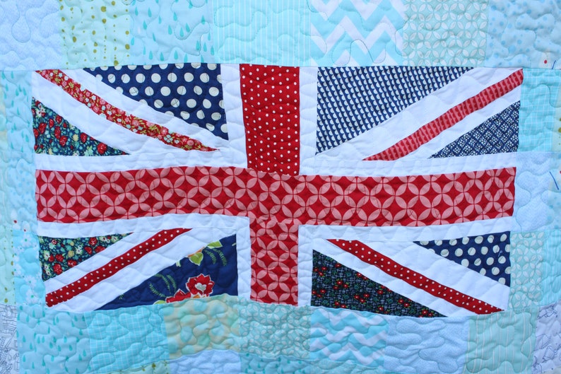 Union Jack in a Pixel Heart PDF Quilt Pattern - Etsy