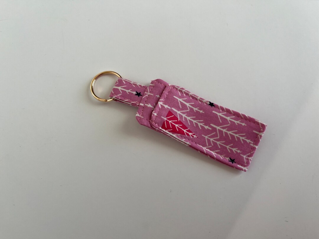 Pink Christmas Trees Chapstick Key Fob, Lip Balm Holder - Etsy