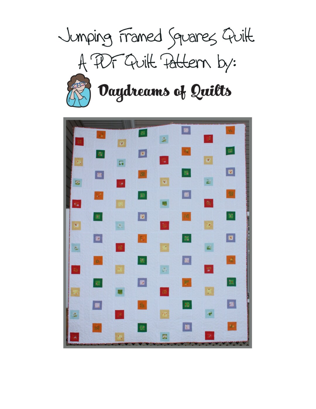 Jumping Framed Squares PDF Quilt Pattern Beginner Quilter Friendly ...