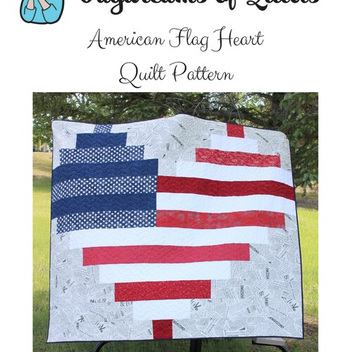 American Flag Heart Quilt Pattern Independence Day Quilt - Etsy