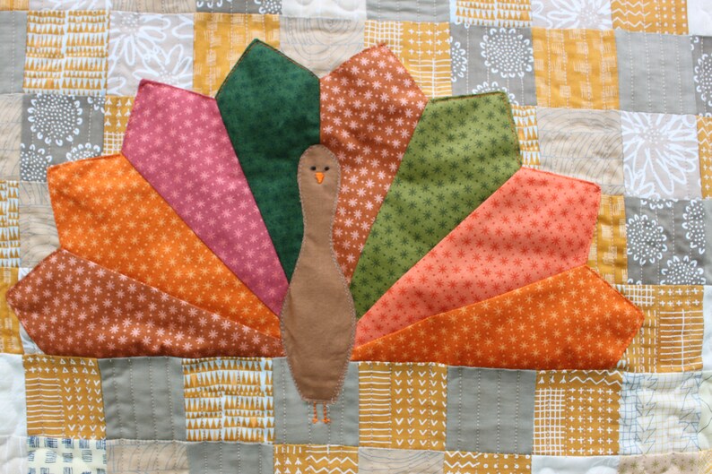 Turkey Quilt Pattern Thanksgiving Quilt Pattern Fall Mini | Etsy