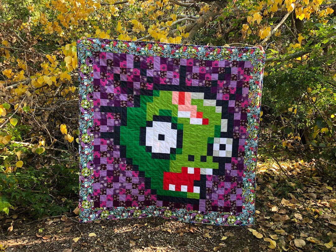 Zombie Quilt Pattern Pixelated Zombie Pattern Halloween - Etsy Canada