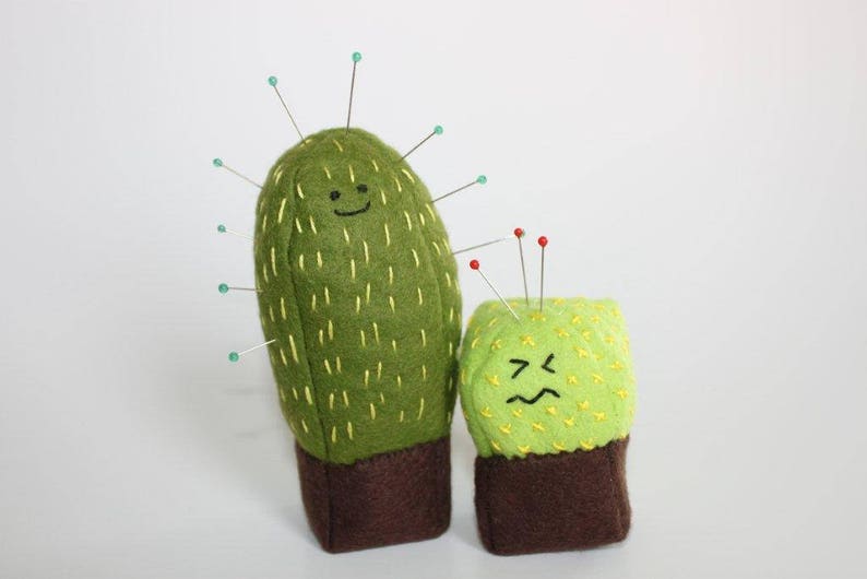 Pincushion Pattern Cute Cactus Kawaii Cacti Wool Felt - Etsy