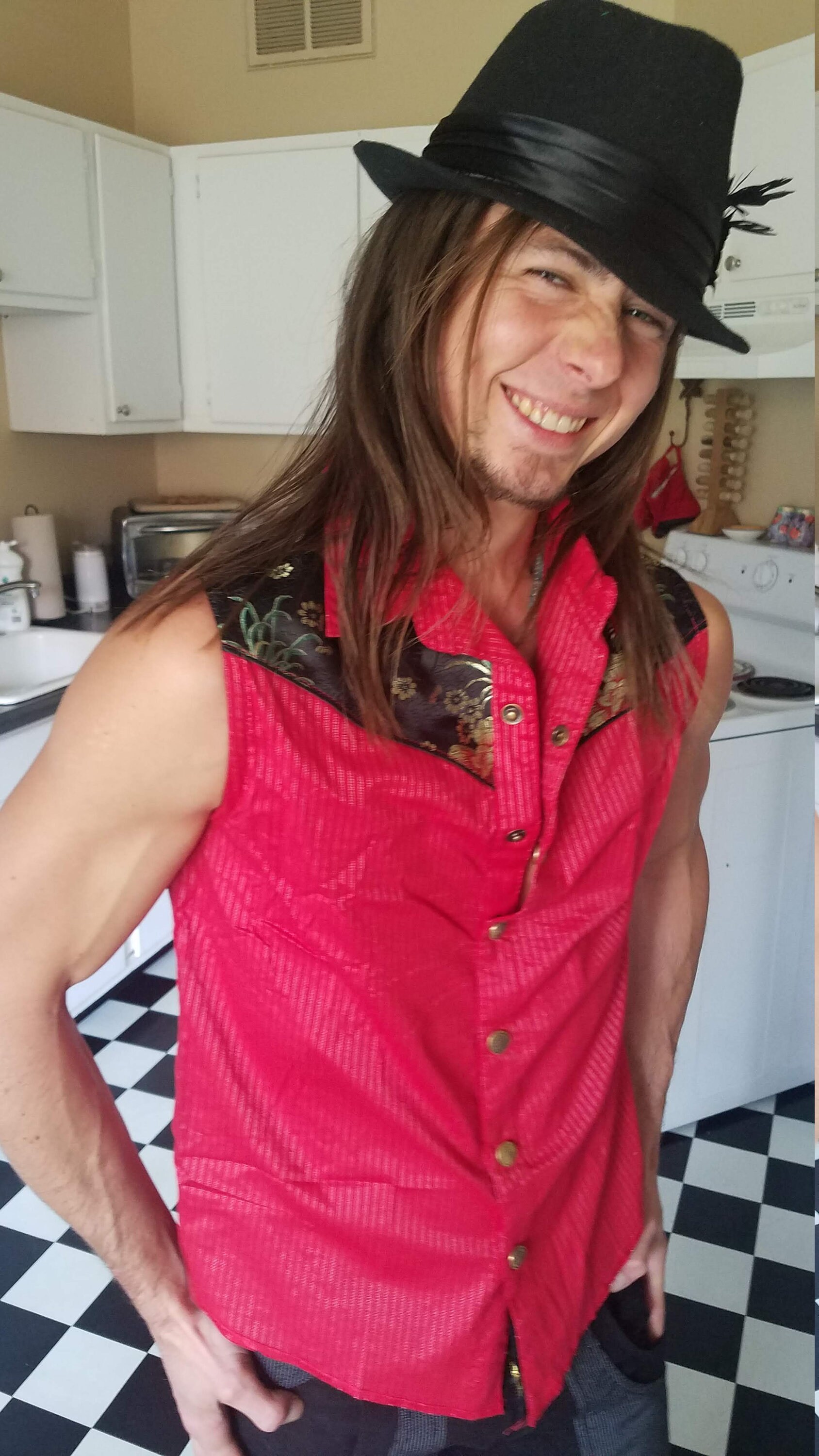 Red Mens Sleeveless Upscale Cowboy Vest With Brass Sri Yantra Snaps - Etsy
