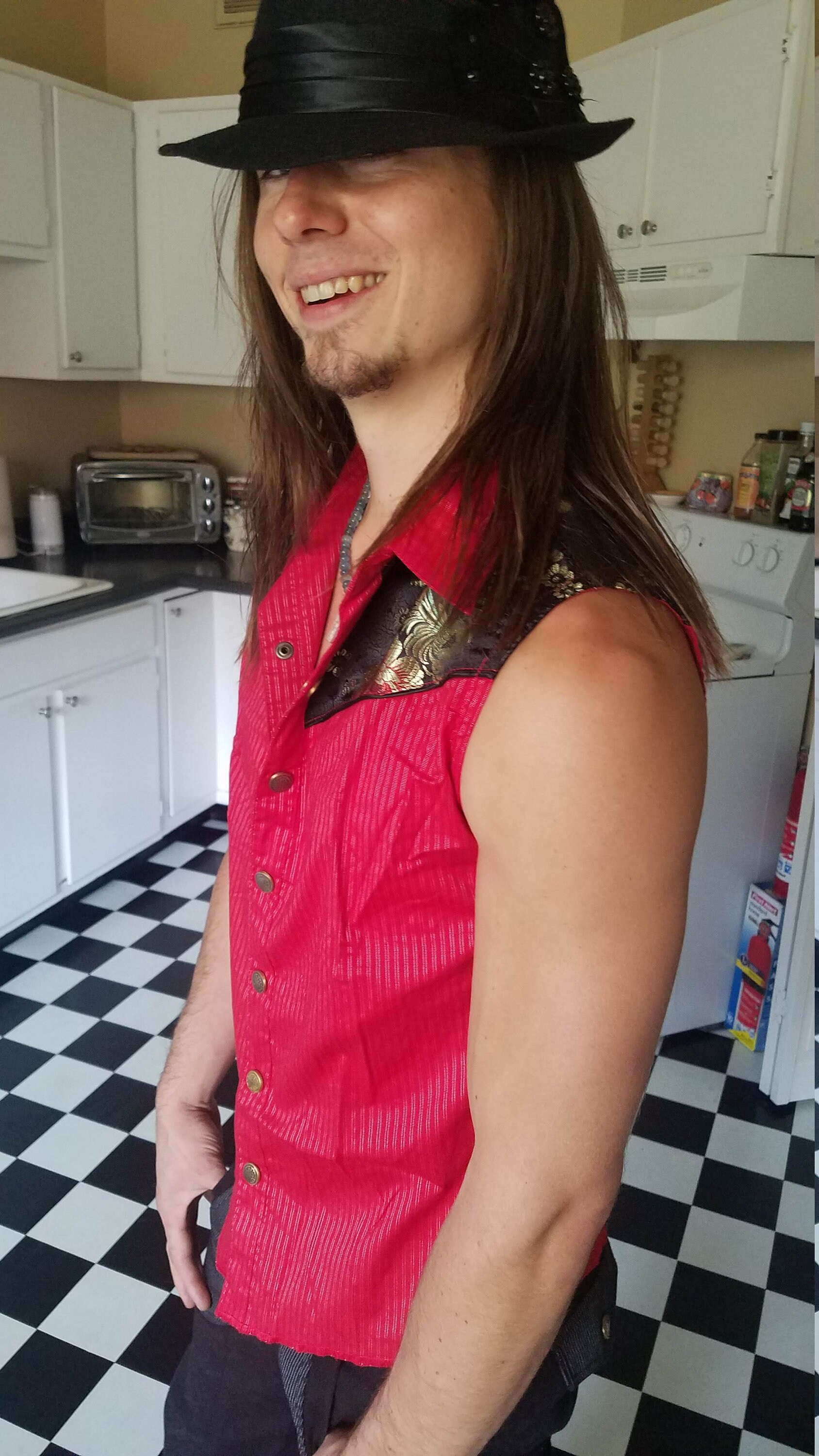 Red Mens Sleeveless Upscale Cowboy Vest With Brass Sri Yantra Snaps - Etsy