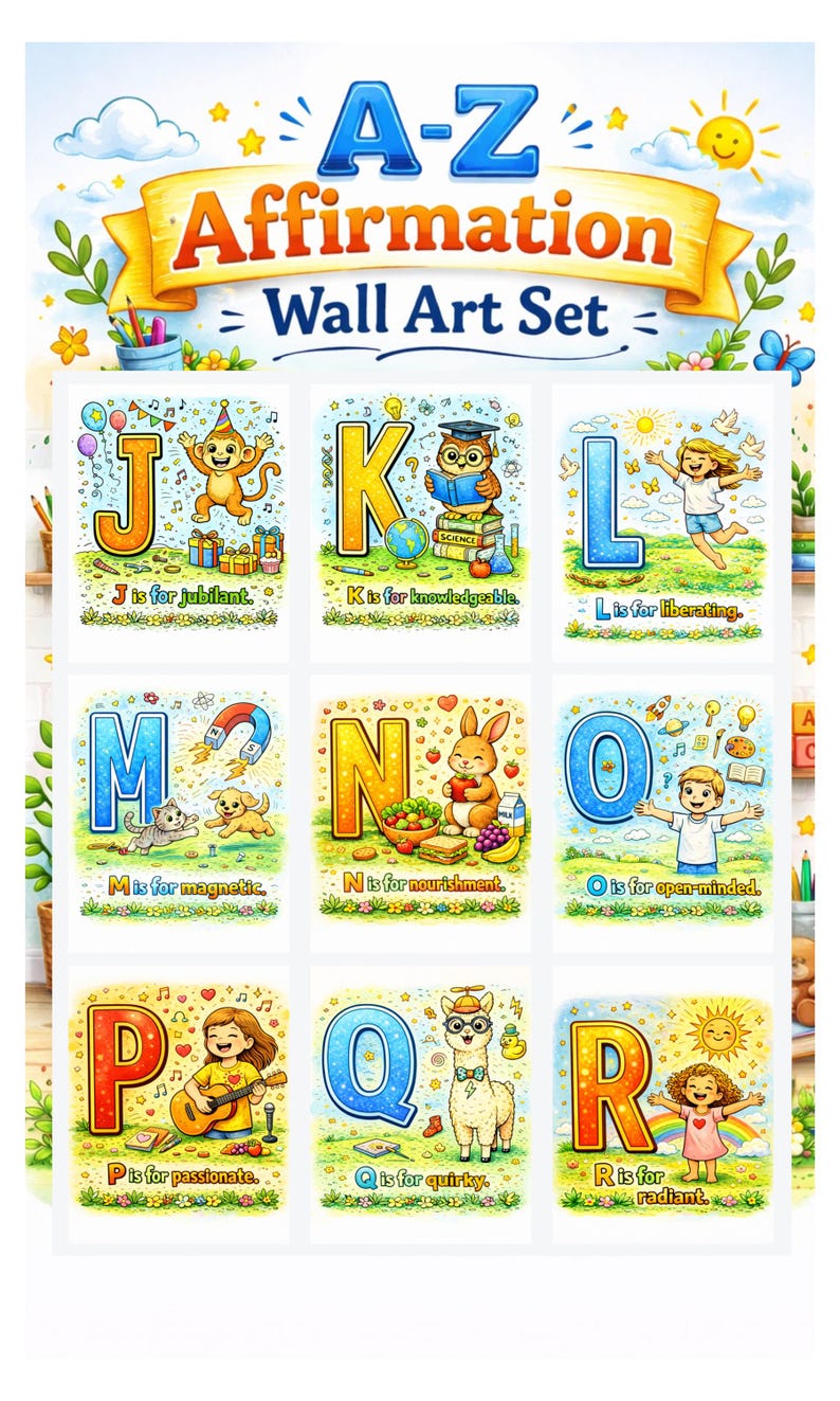 A-Z Positive Affirmation Coloring Pages for Kids | SEL Alphabet ...