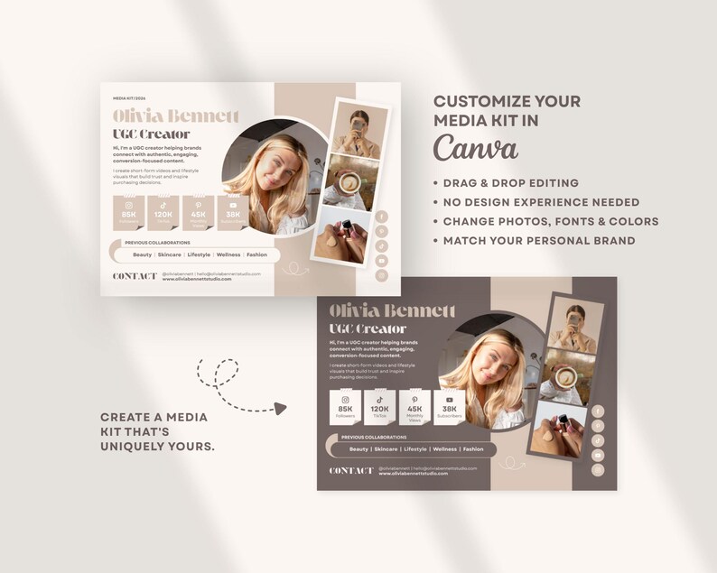 Editable Canva Media Kit Template for UGC Creators (digital Download ...
