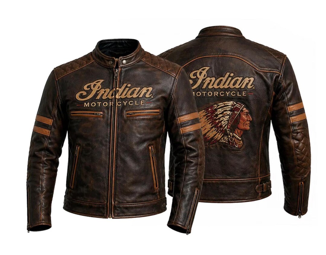 Indian Motorcycle Leather Jackets Distressed Brown Biker Jacket Mens ...