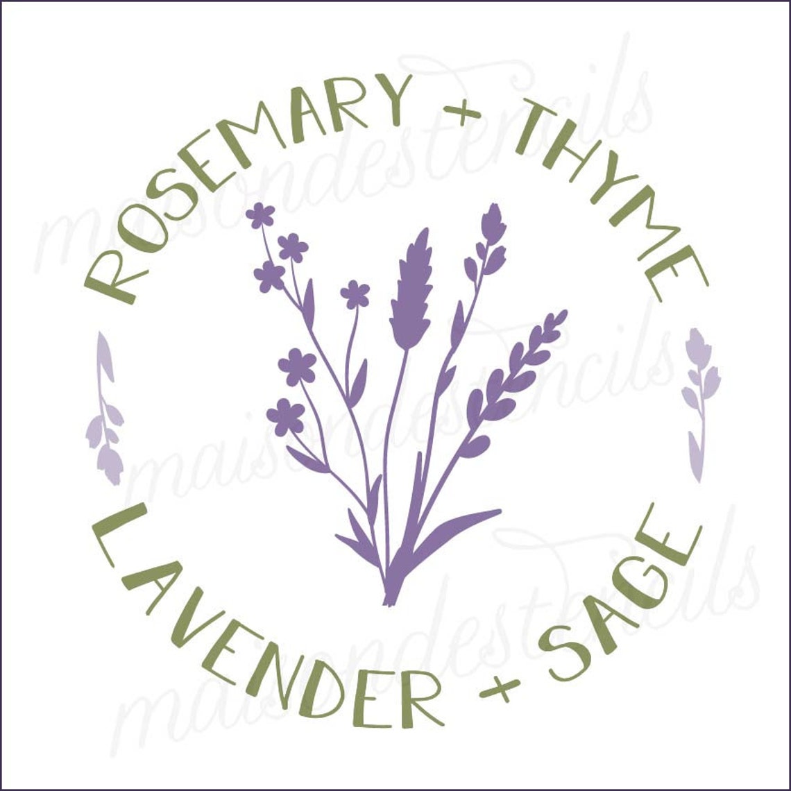 Euro Stencil Design ... Rosemary Thyme Lavender Sage Stencil Used for ...