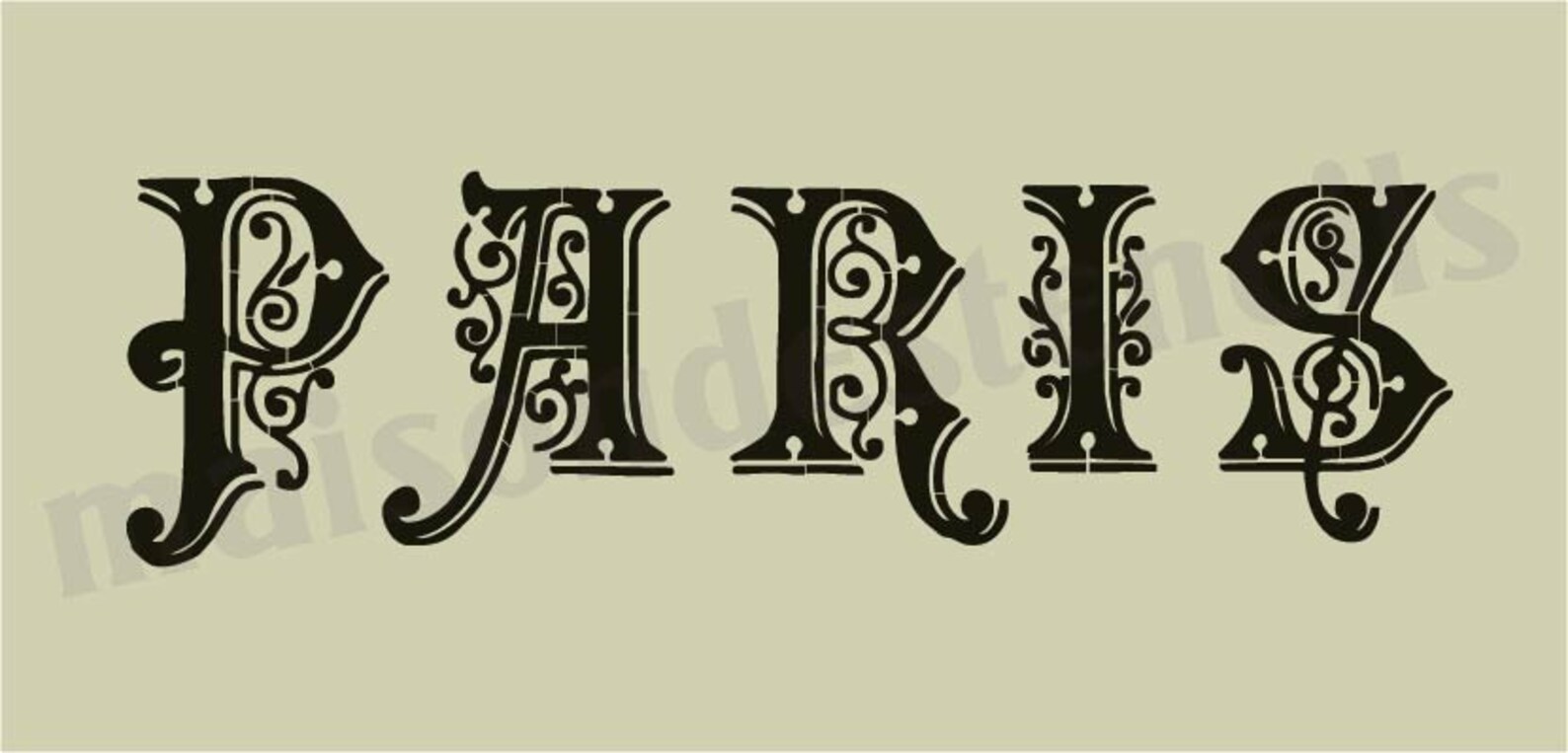 Euro Stencil Designs .. Paris beautiful scroll capital font | Etsy
